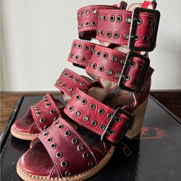 freebird | Shoes | Freebird Blake Red Leather Sandals | Poshmark